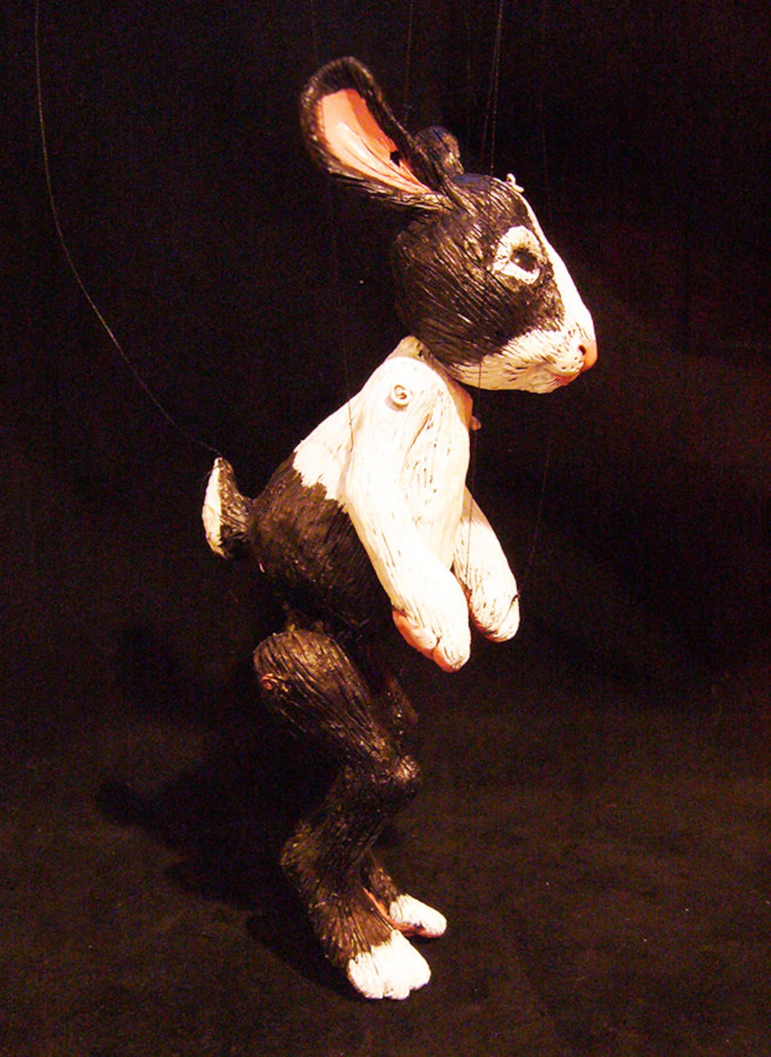Black and White Rabbit Marionette MADE-TO-ORDER - Etsy