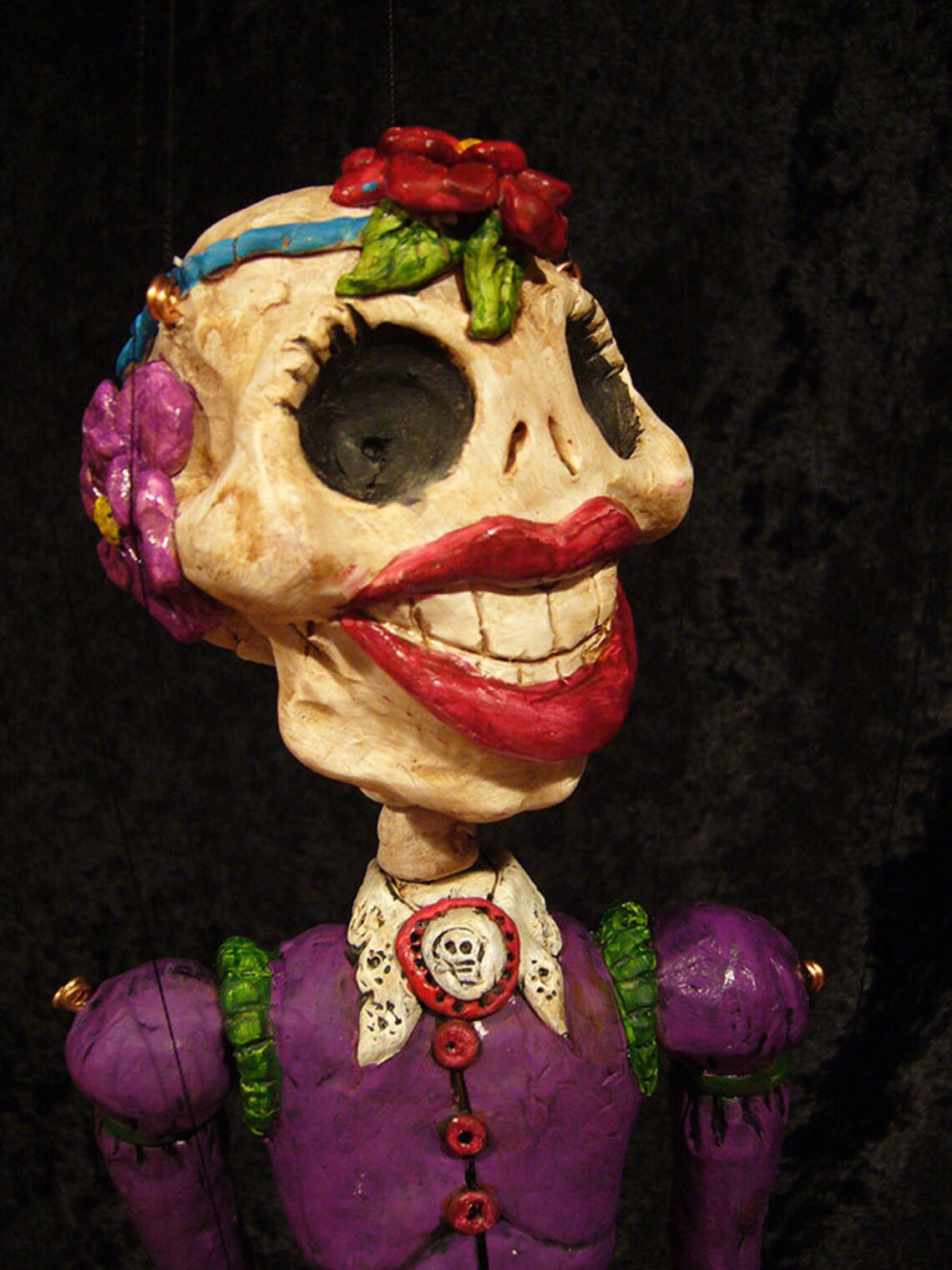 Large Day of the Dead Lady Skeleton Marionette made-to-order - Etsy