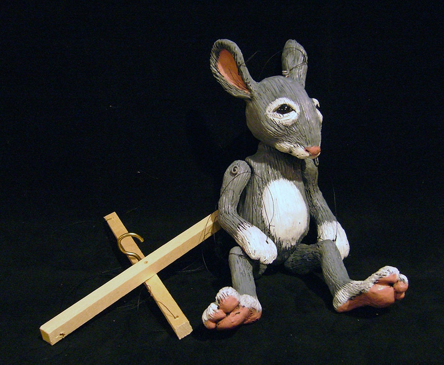 Grey Rabbit Marionette, MADE-TO-ORDER - Etsy
