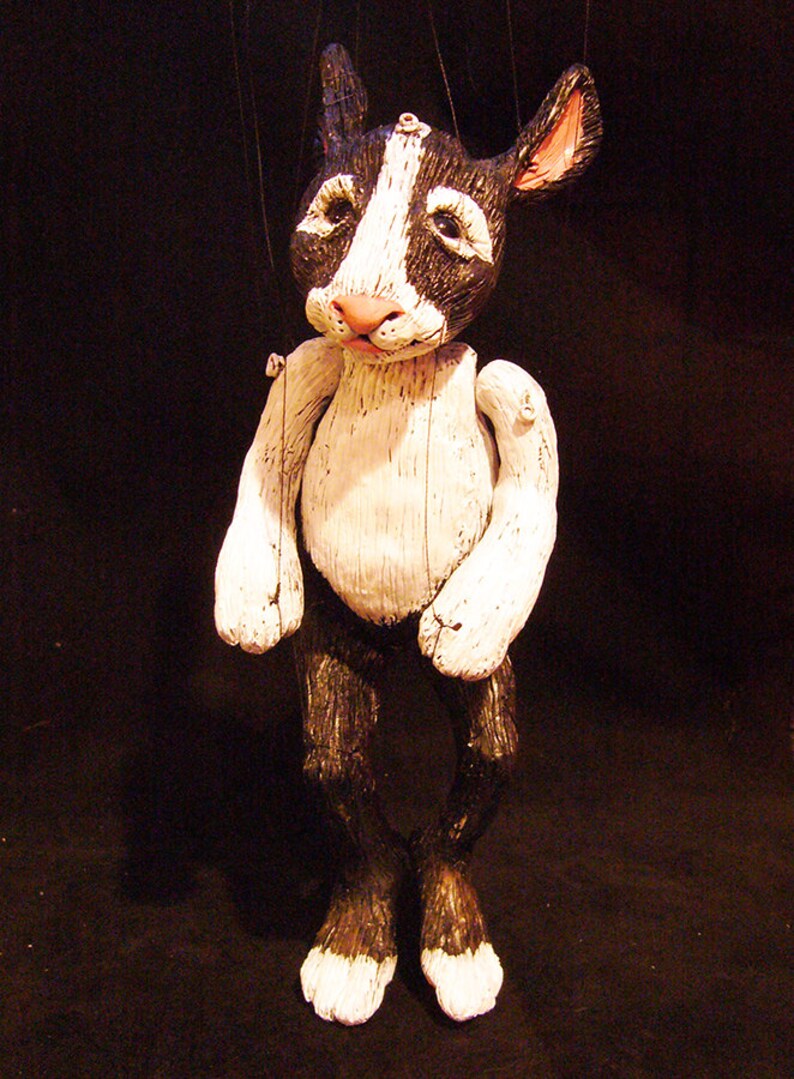 Black and White Rabbit Marionette MADE-TO-ORDER - Etsy