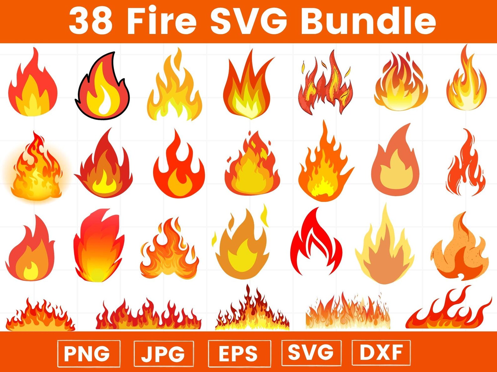 Fire SVG Bundle - Fire Clipart - Fire Svg Files - Fire Png - Fire Svg ...