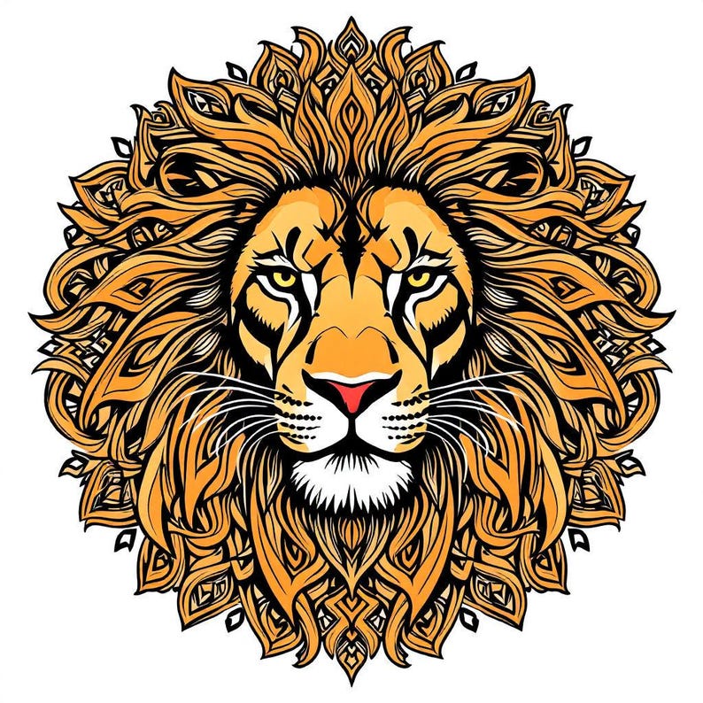 Lion Head Mandala SVG | Layered Laser Cut File - Etsy UK