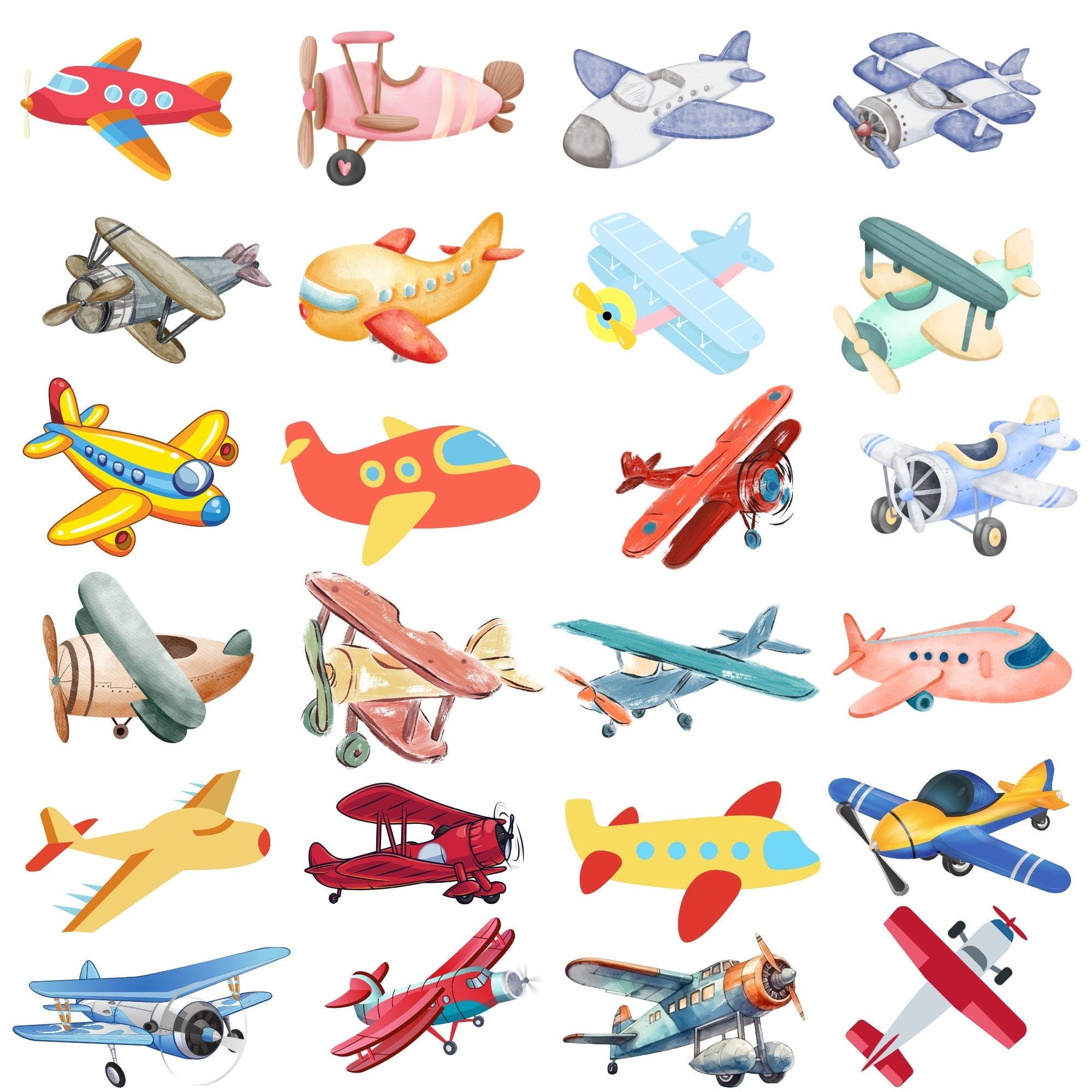 Watercolor Airplane Clipart Bundle - Blue Air Transport Png - Baby Boy ...