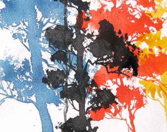 Aspen Colors IV Original Watercolor Painting | Etsy