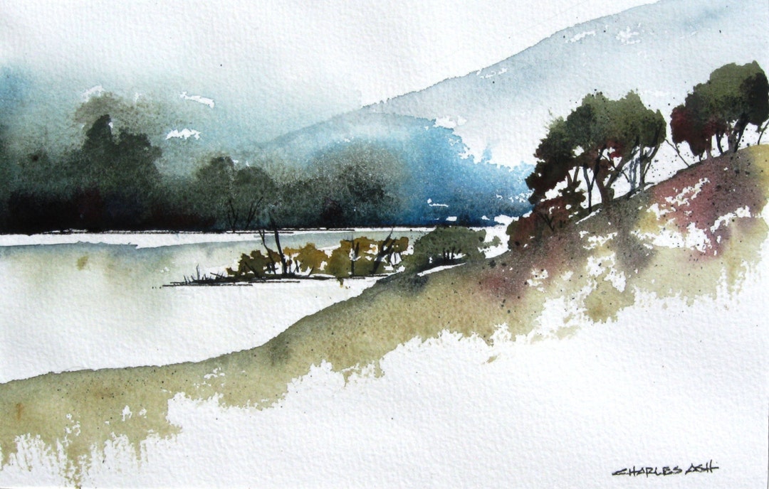 September Lake - Original Watercolor Painting - Etsy