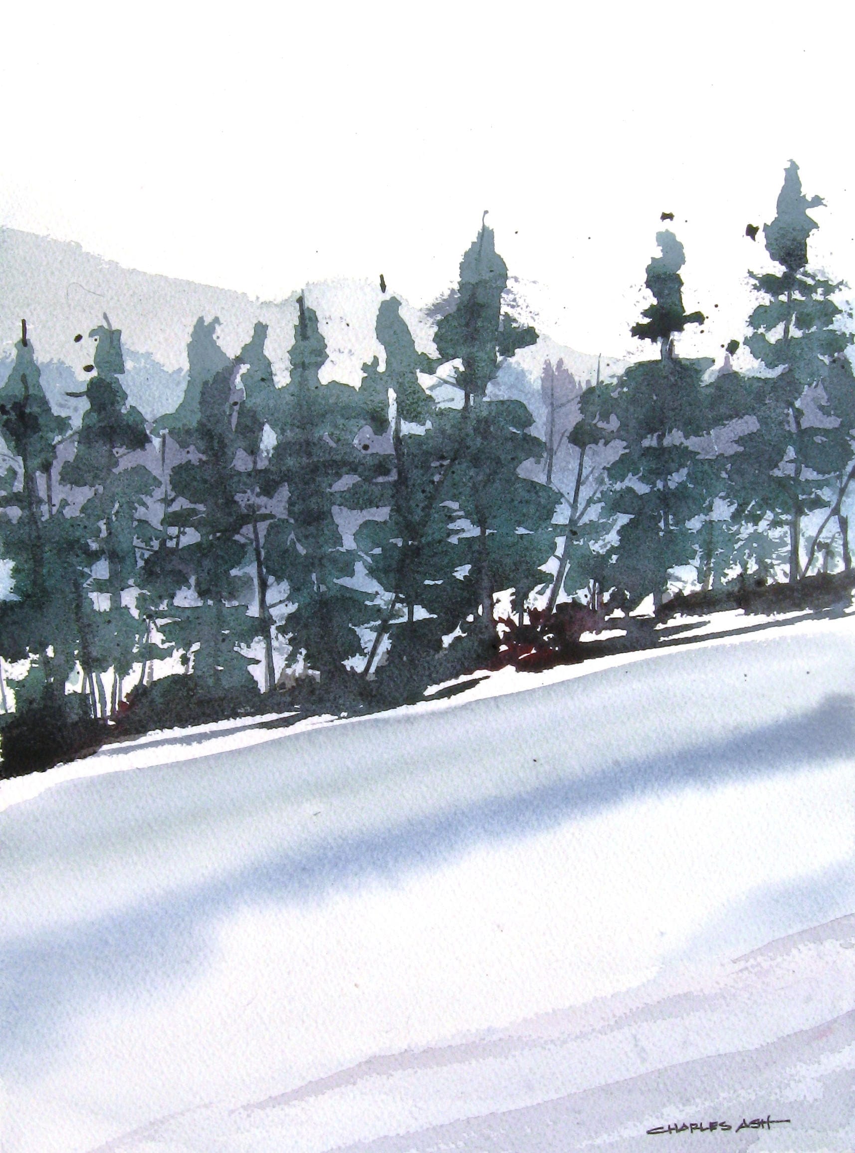 Winter Glade Original Watercolor Painting - Etsy Canada