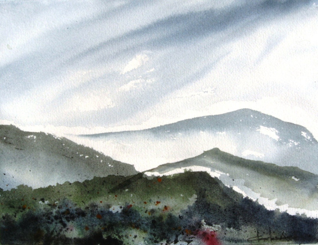 Rocky Mountain Autumn Morning - Original Watercolor Painting - Etsy