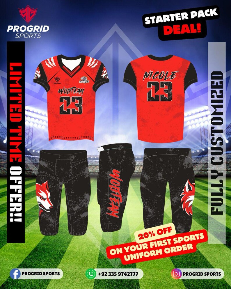 Custom American Football Uniform Set – Personalized Team Jersey & Pants ...
