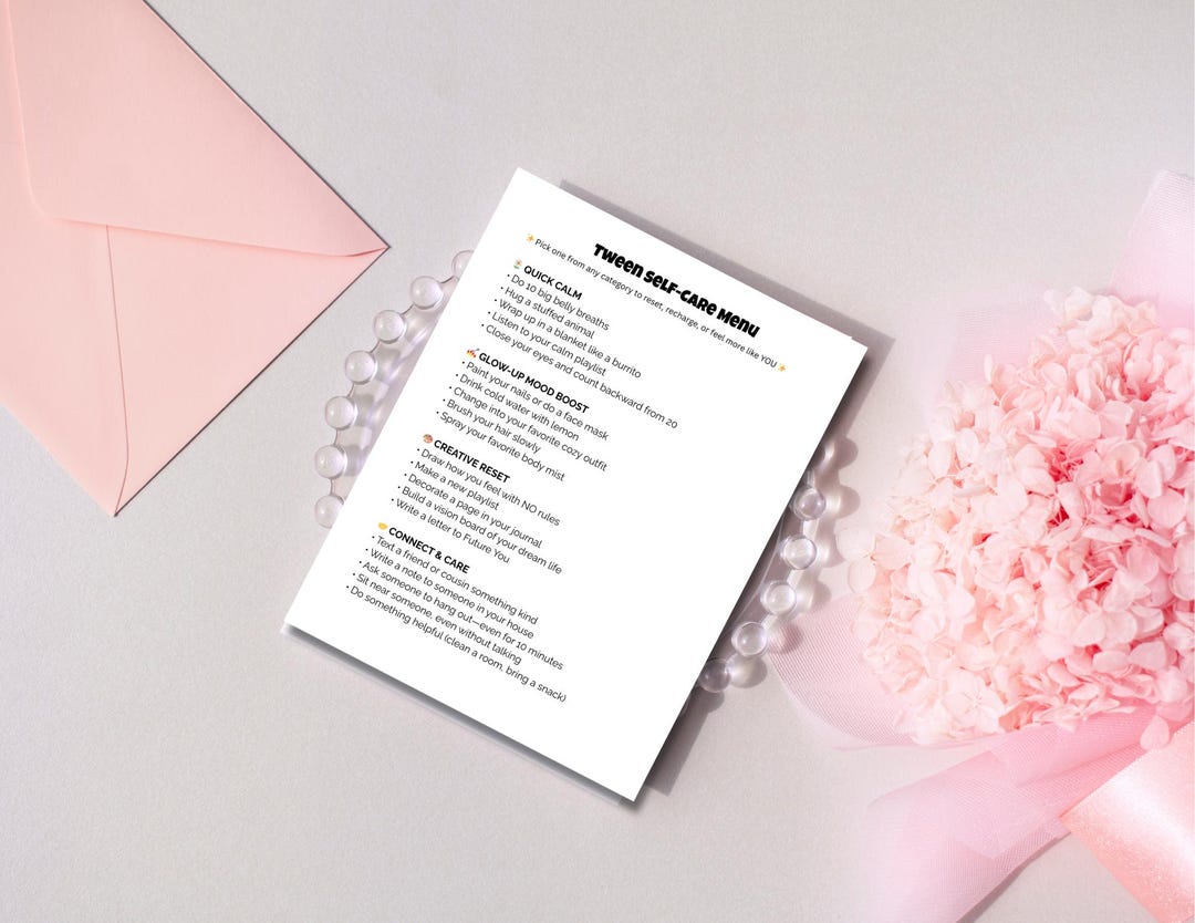 Tween Self-care Menu Kit: Editable Routine Builder (printable PDF ...