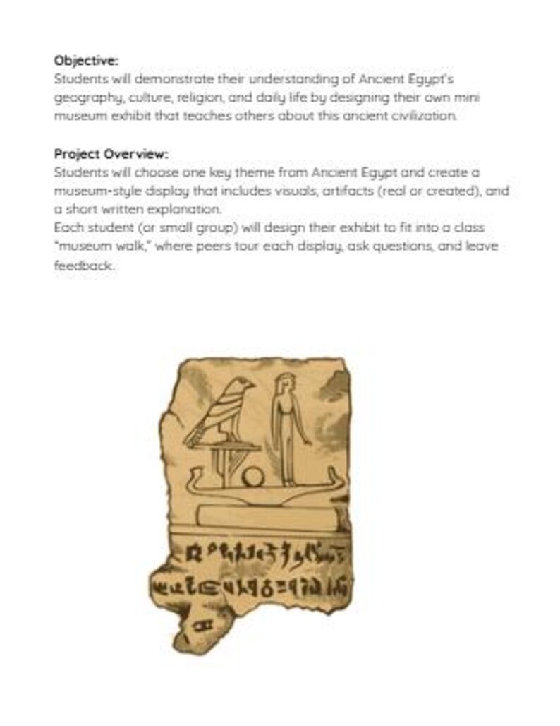 Ancient Egypt Museum Project | Printable Culminating Activity for 6th ...