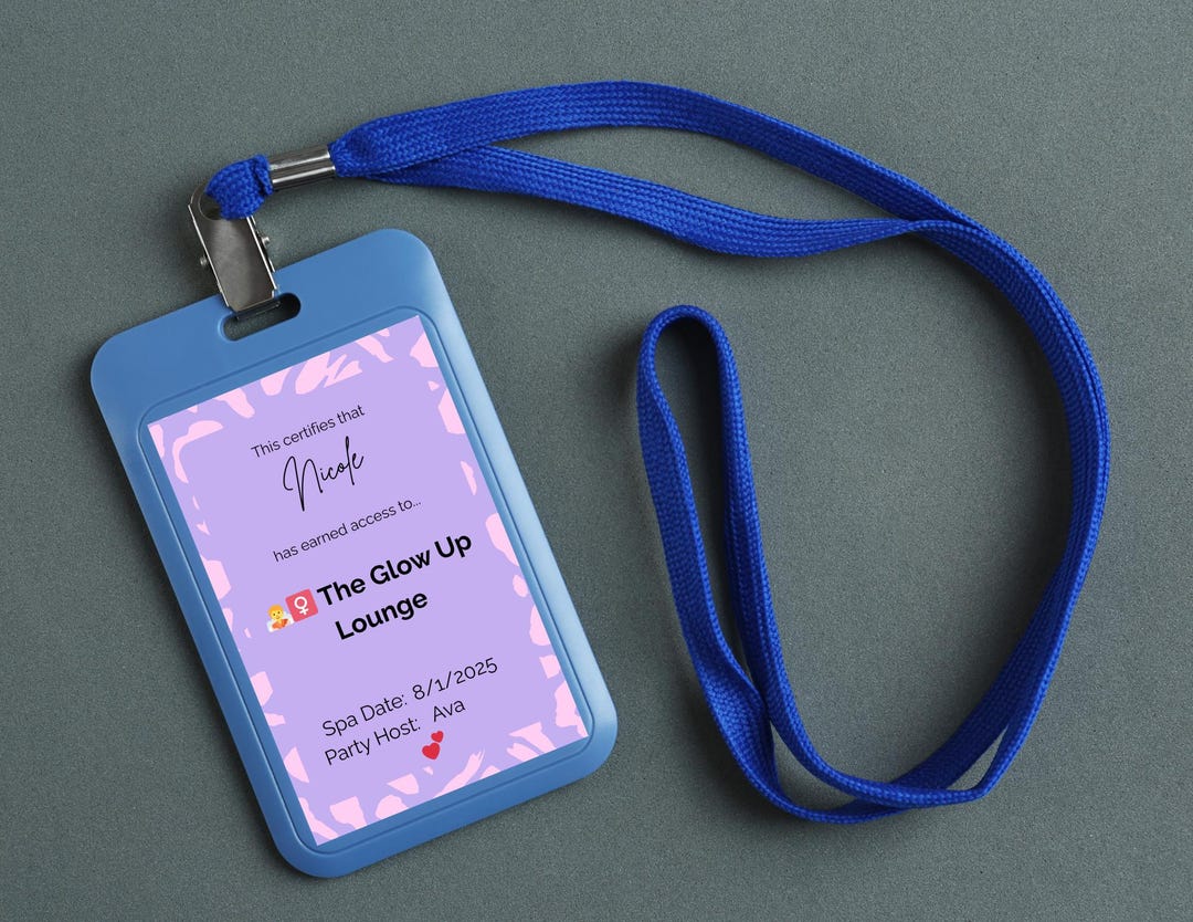Editable VIP Spa Party Badge | Tween Birthday Pass | Printable Spa ...