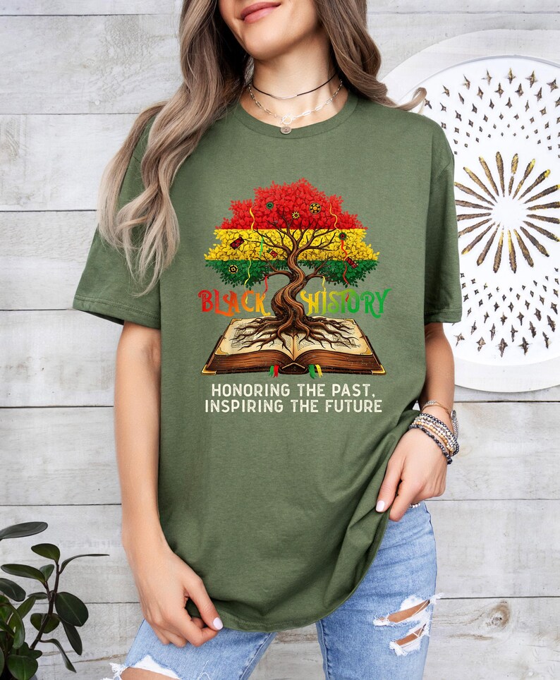 Honoring Past Inspiring Future Black History Month Tree Shirt, Black ...