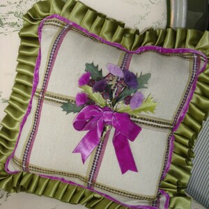 Scottish Thistle Ribbon Pillow - Etsy