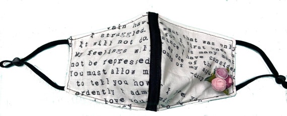 Mask Jane Austen Quotes Mask | Etsy