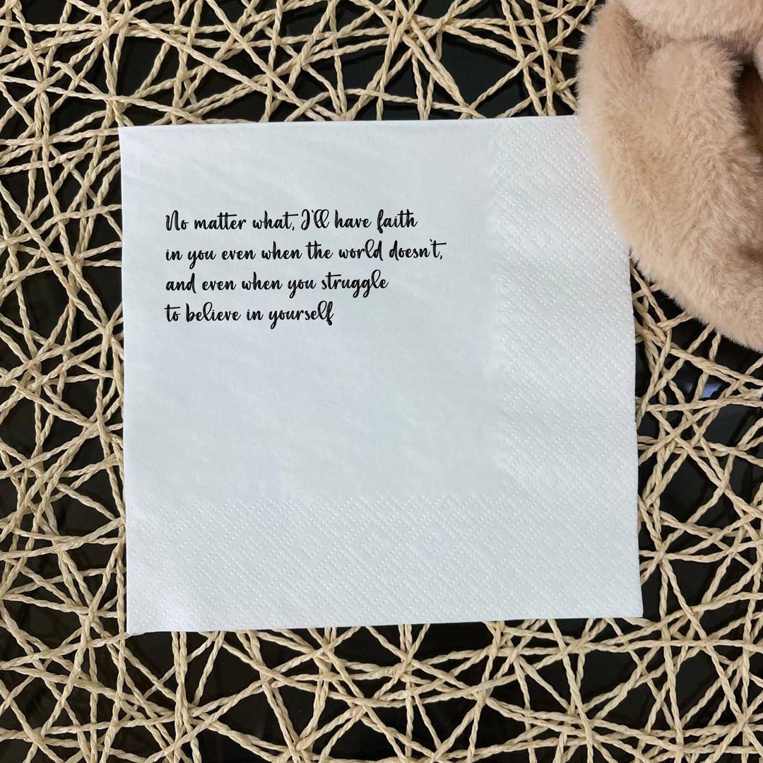 Personalized Handwritten Note Napkins, Printed Wedding Cocktail Napkins ...