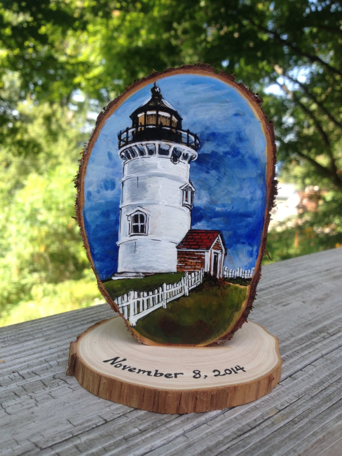 Lighthouse Wedding Cake Topper Custom Painted With Your | Etsy