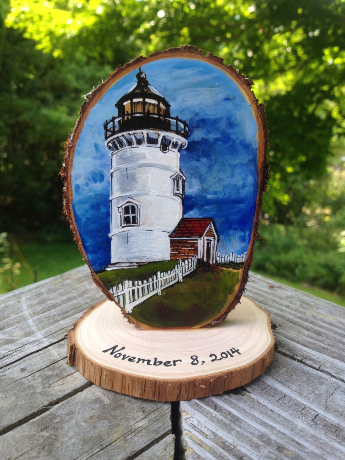 Lighthouse Wedding Cake Topper Custom Painted With Your | Etsy