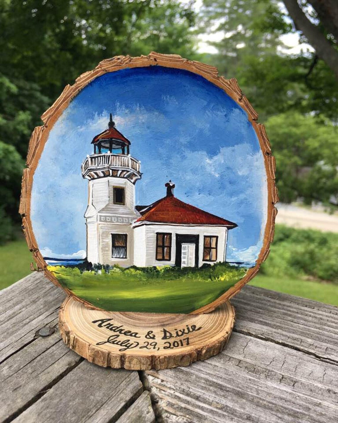 Lighthouse Wedding Cake Topper Custom Painted With Your | Etsy