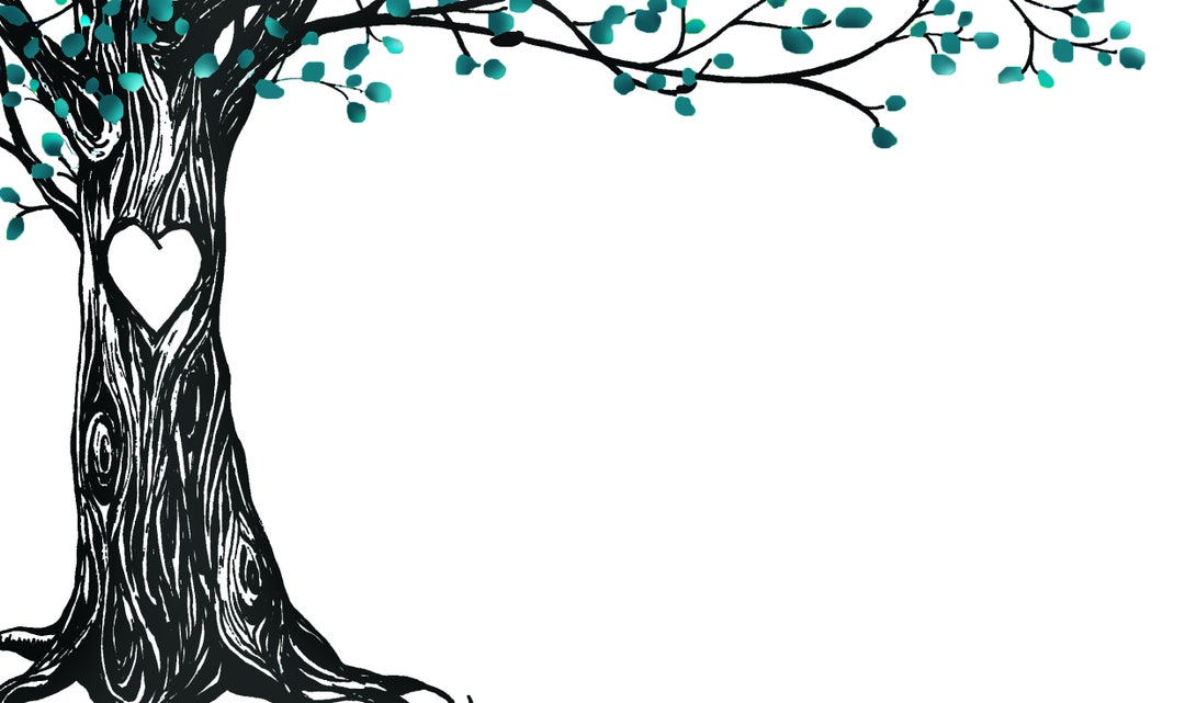 Teal Tree Image Digital Printable PDF JPG PNG - Etsy