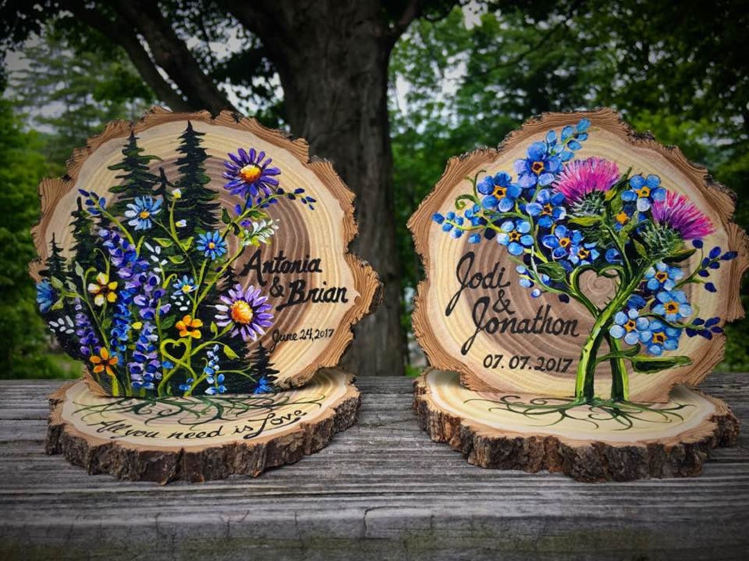 Custom Floral Design Wedding Cake Topper to Coordinate With Your Colors ...