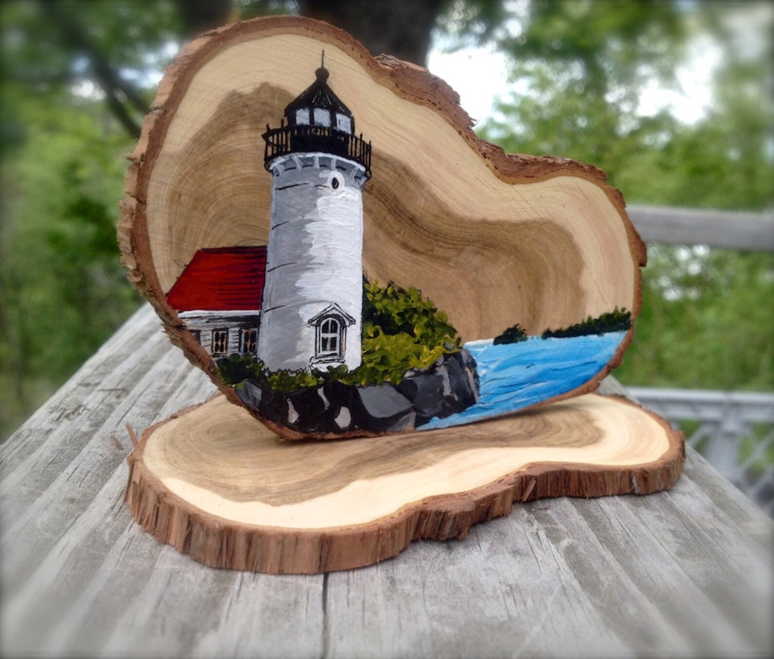 Lighthouse Wedding Cake Topper Custom Painted With Your | Etsy