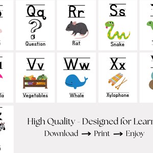 Alphabet Flashcards A-Z | Colorful ABC Learning Cards for Kids ...