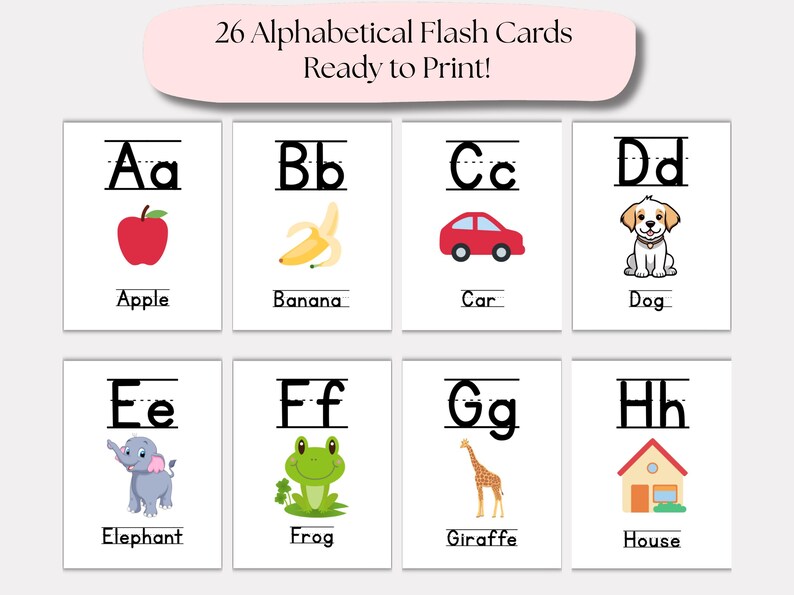 Alphabet Flashcards A-Z | Colorful ABC Learning Cards for Kids ...