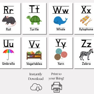 Alphabet Flashcards A-Z | Colorful ABC Learning Cards for Kids ...