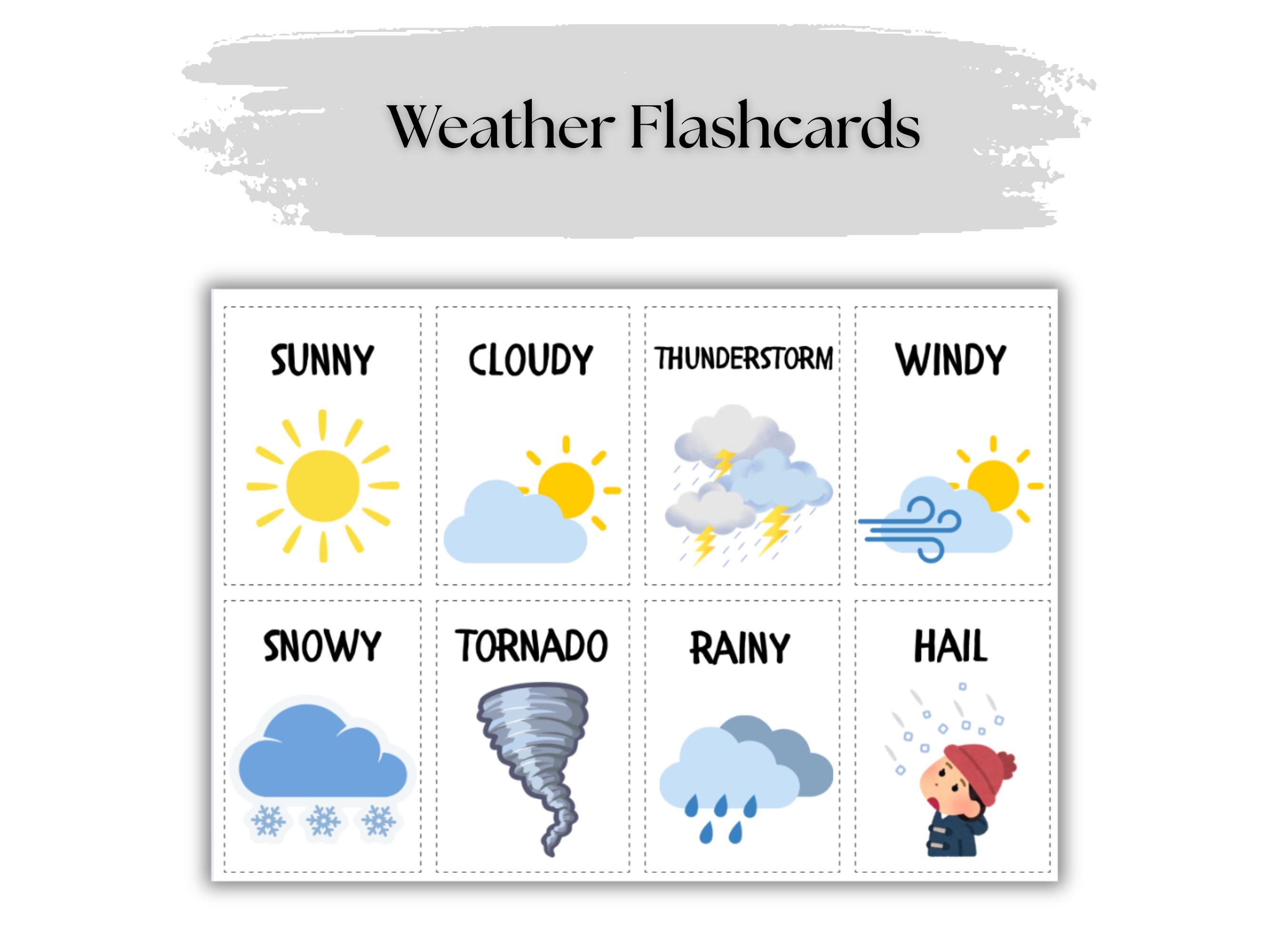 Printable Flash Cards for Kids - Weather, Shapes, Emotions & Animal ...