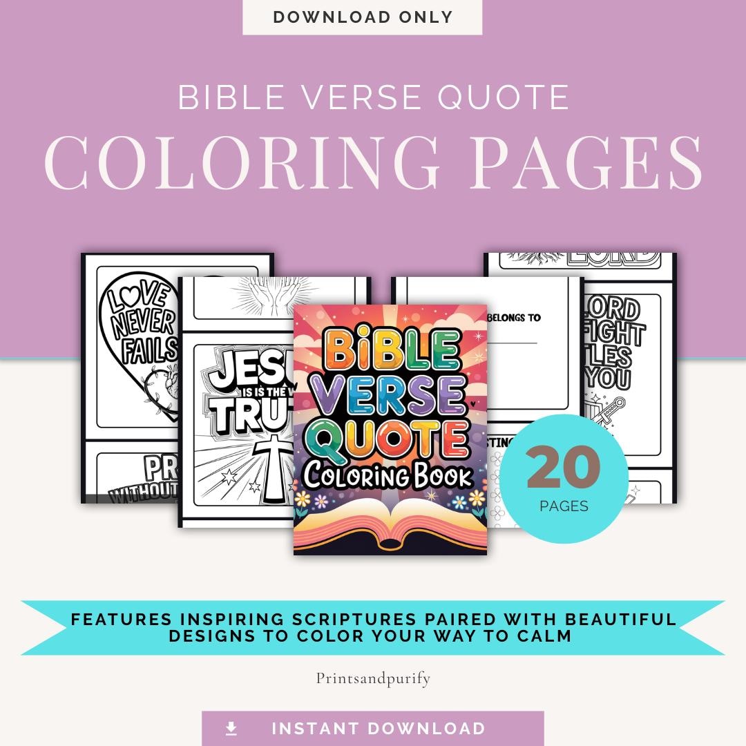 Inspiring Bible Quotes, Printable Coloring Sheets for Spiritual ...