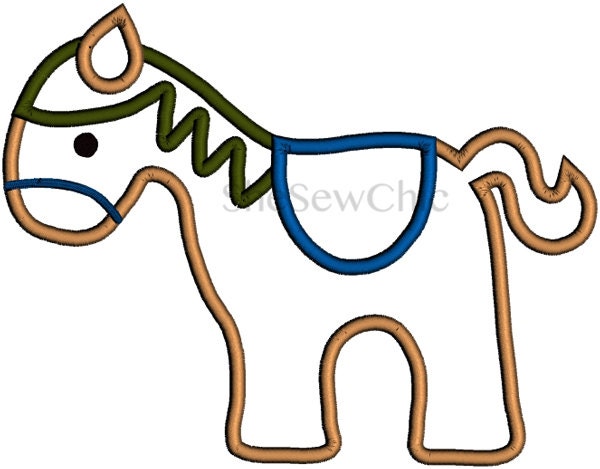 Horse Applique Digital Embroidery Design 034 | Etsy