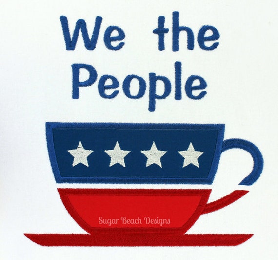 Tea Party Presidential Election Digital Appliqué Embroidery - Etsy