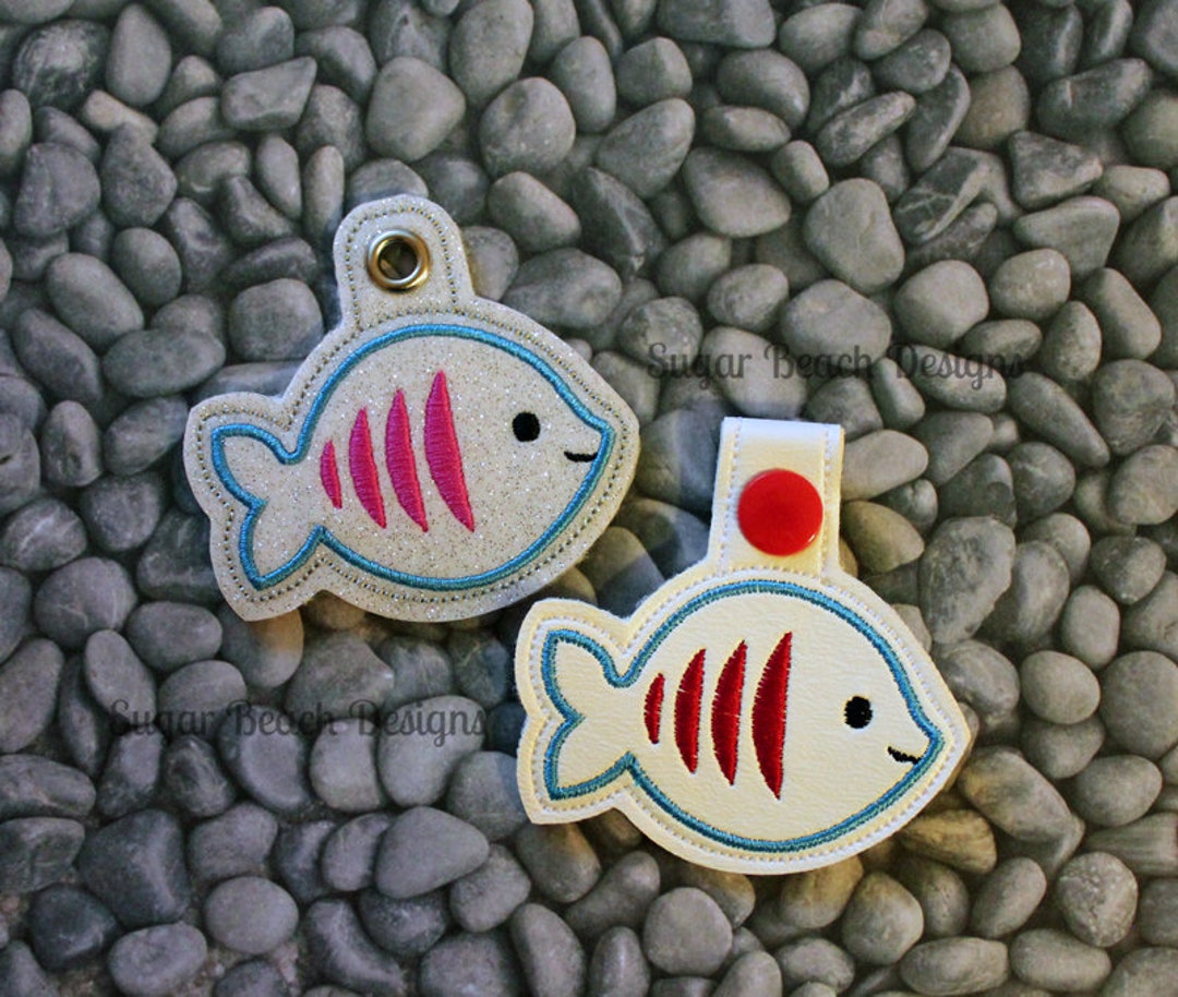 ITH Fish Key Fob Design Machine Embroidery * Bonus SVG Cut File ...