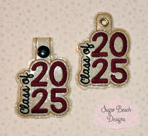 ITH Class of 2025 Side Key Fob Design Machine Embroidery - Etsy