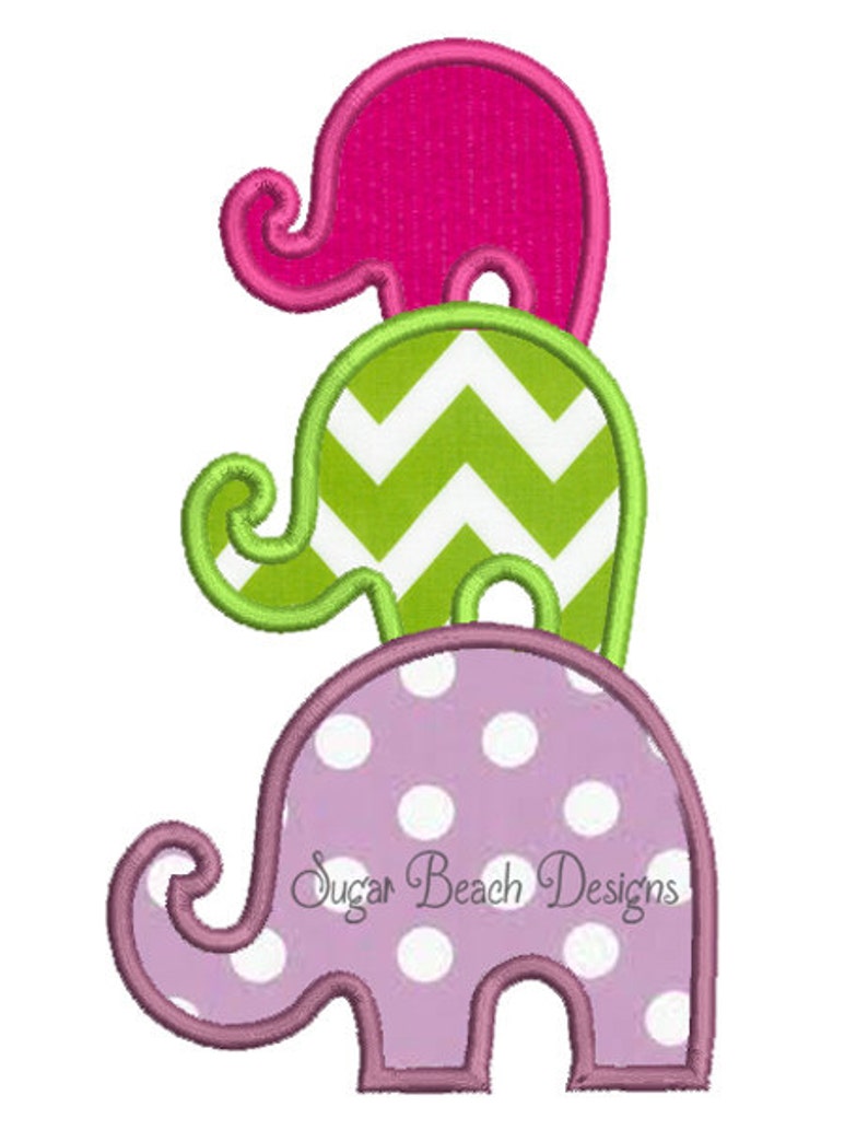 Stacked Elephants Digital Appliqué Embroidery Design 00514 - Etsy