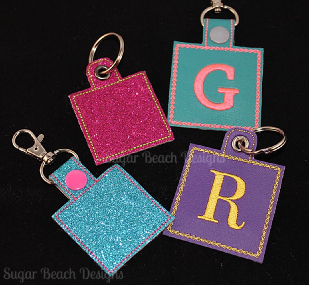 ITH Square Key Fob Design Machine Embroidery (115) - Etsy