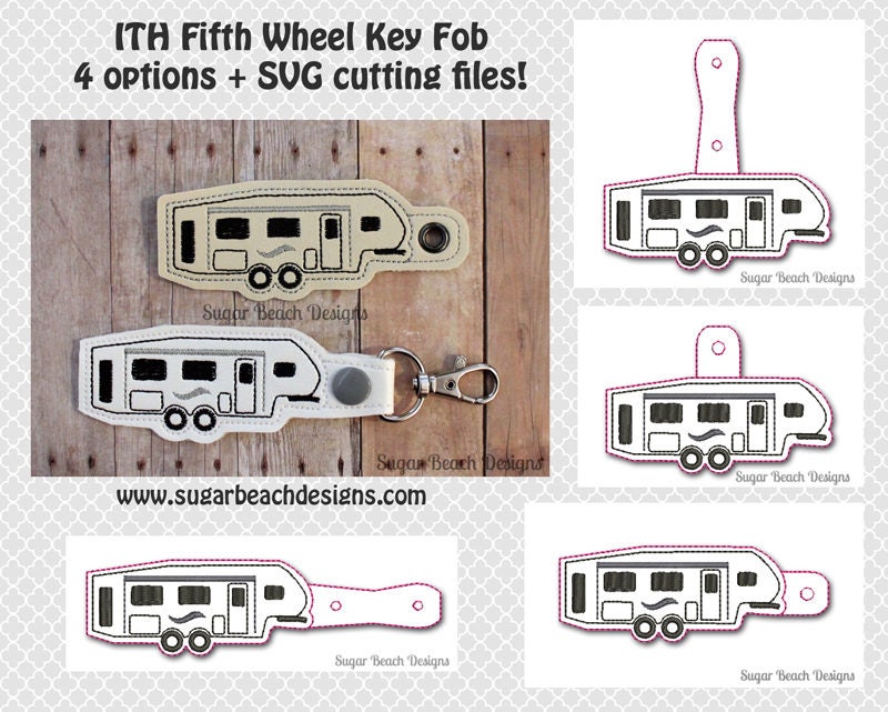 ITH Fifth Wheel/5th Camper RV Key Fob Design Machine Embroidery ...