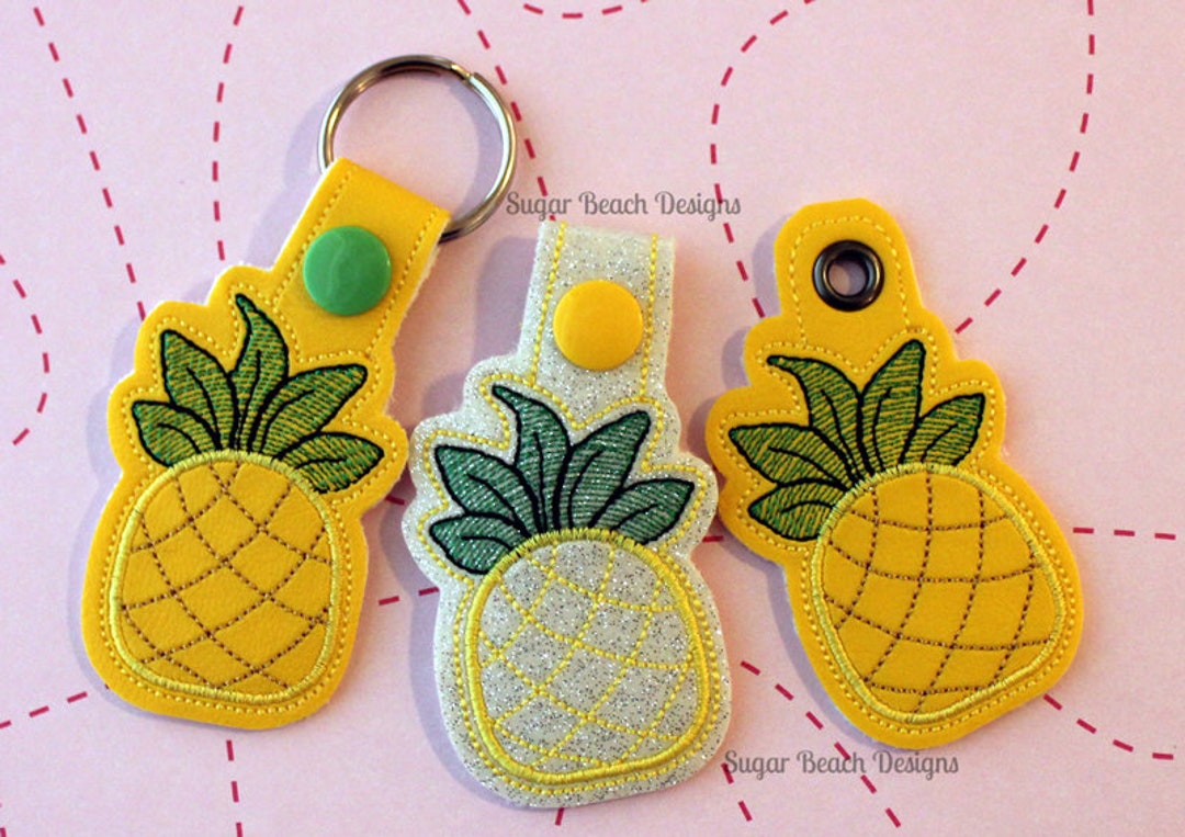 ITH Pineapple Key Fob Design Machine Embroidery * Bonus SVG Cut Files ...