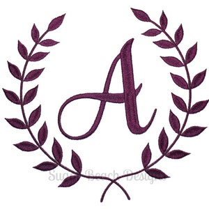 Laurel Monogram Wreath - Machine Embroidery Design (102) - Etsy