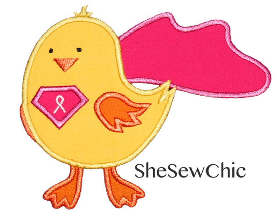 Super Tough Chick Applique Embroidery Design - Breast Cancer Awareness ...