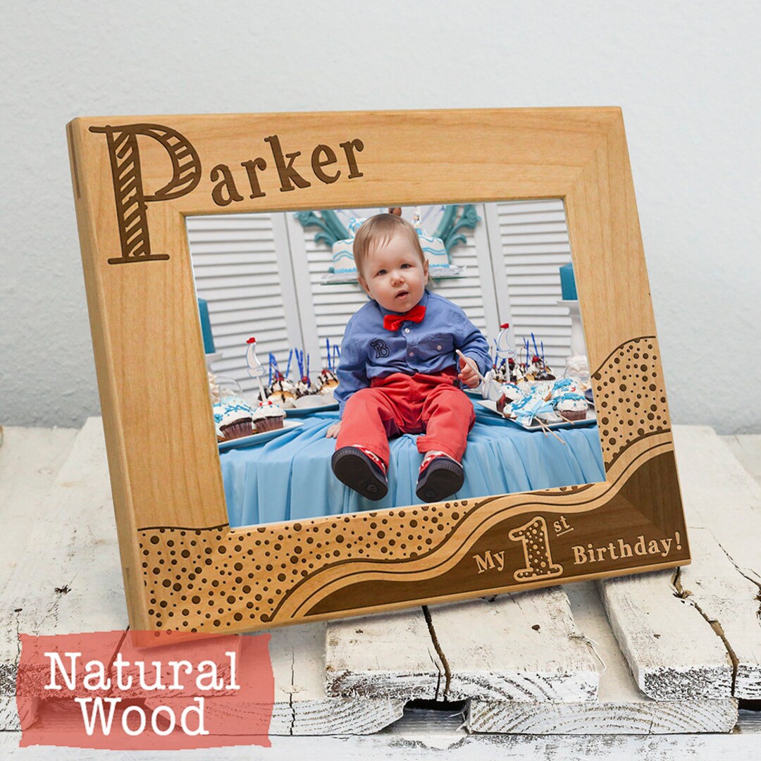 Personalized First Birthday Picture Frame: Laser Engraved Wood - Etsy