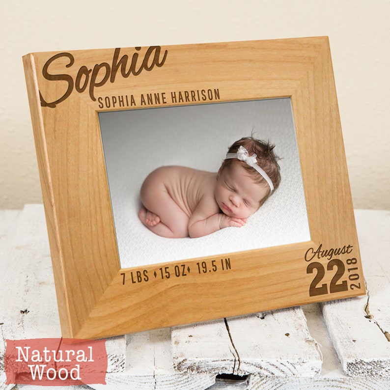 Personalized Baby Picture Frame Birth Announcement Frame | Etsy