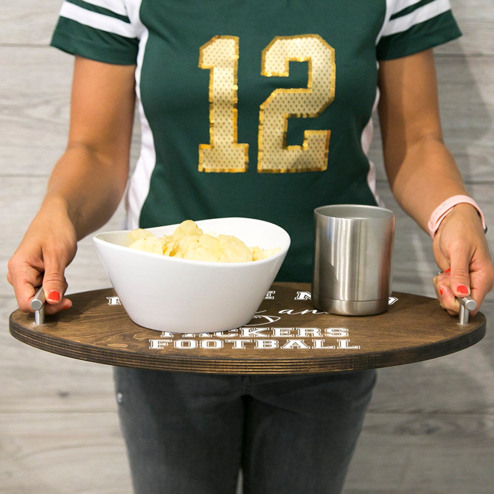 Rustic Football Serving Tray Football Serving Tray With - Etsy