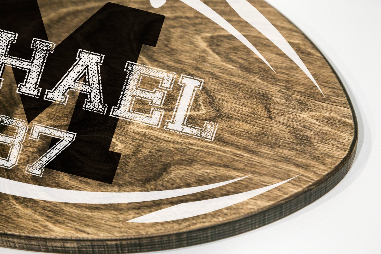 Personalized Football-shaped Sign Rustic Man Cave Sign Football Player ...