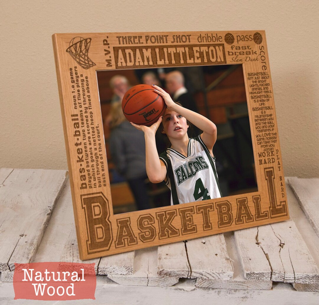 Personalized Basketball Picture Frame - Sports Gift for Basketball ...