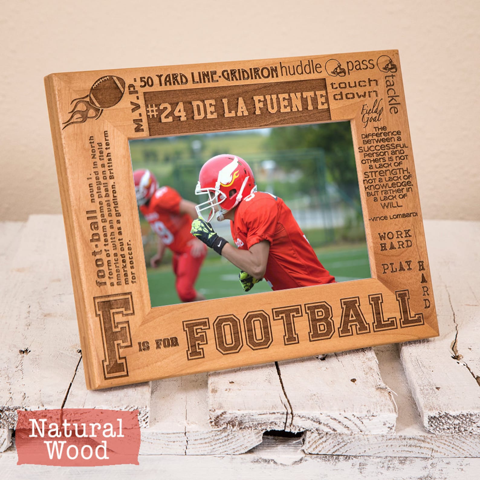 Personalized Football Picture Frame Sports Gift for Football - Etsy