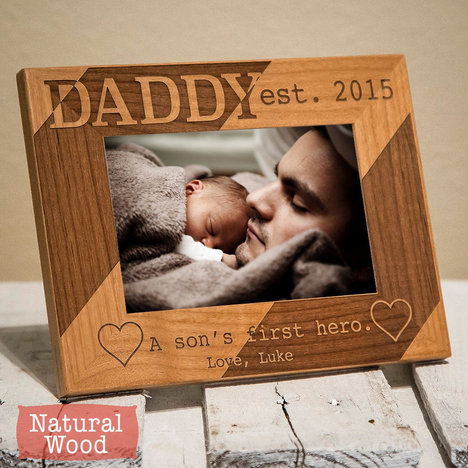 Dad & Son Personalized Picture Frame Son's First Hero - Etsy