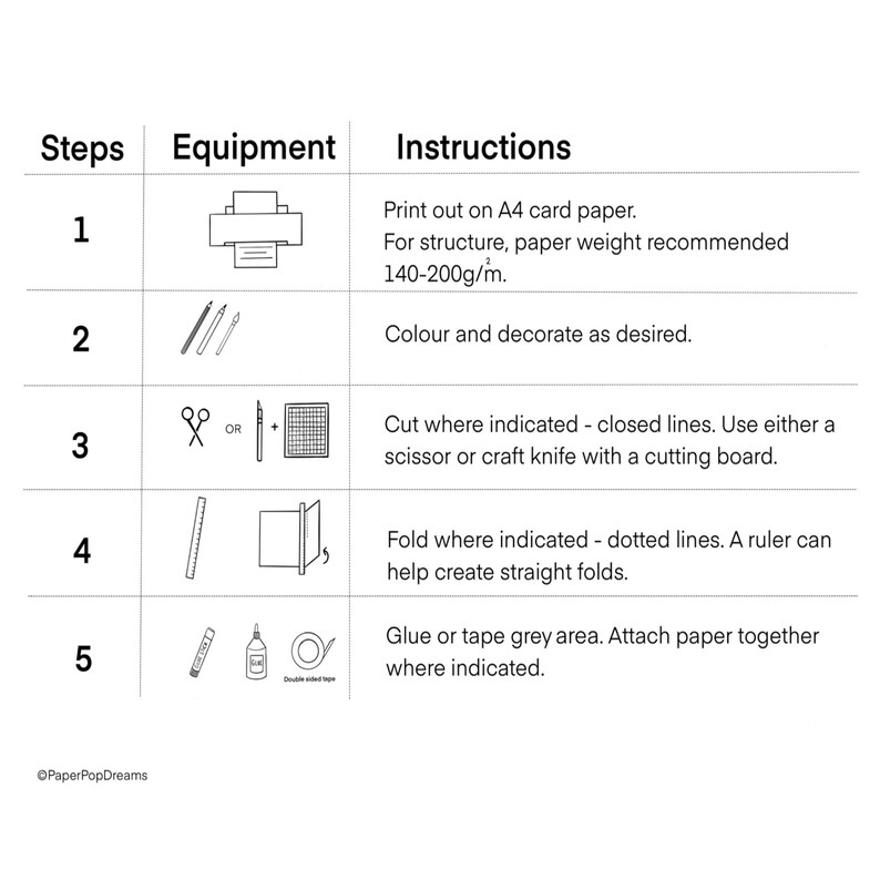 3D Paper Robot Template, Printable PDF Digital File, Colouring Activity ...