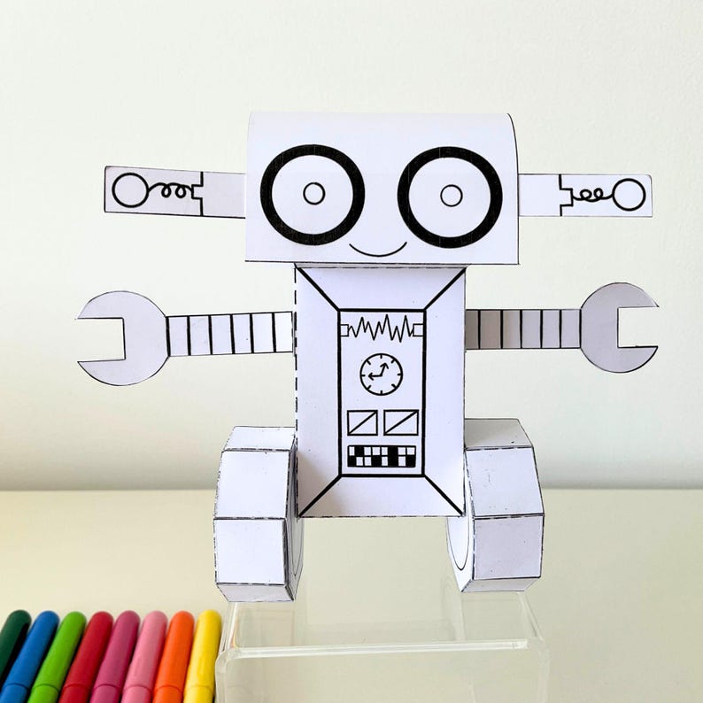 3D Paper Robot Craft: Printable Paper Toy or Personalised Gift - Etsy ...