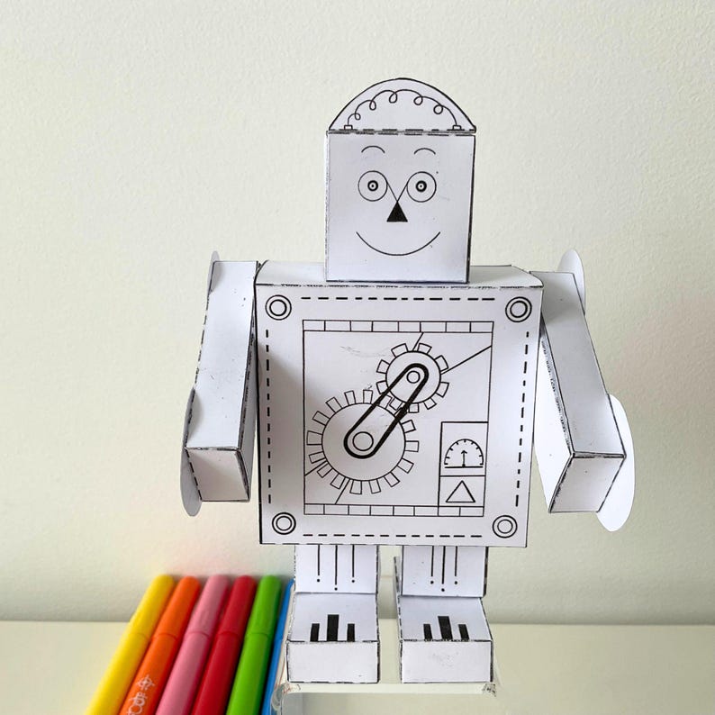 3D Paper Robot Craft: Printable Paper Toy or Personalised Gift - Etsy